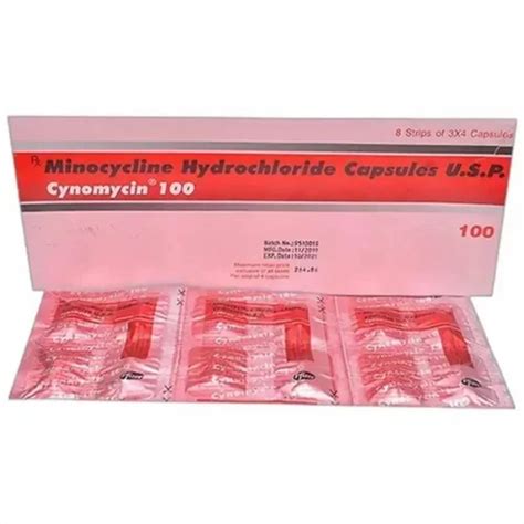 Minocycline Capsules 100mg Packaging Size 1x10 At ₹ 700 Box In Surat