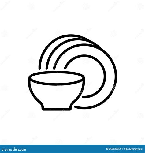Dinnerware Icon Of Plates And Bowls Custom Vector Icons For Websites