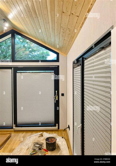 Modern Interior In Construction Mobile Home Inside Small Hut Warm