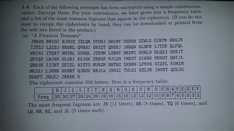 Each Of The Following Messages Has Been Encrypted Chegg