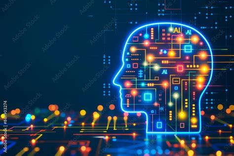 Digital Profile With Glowing Ai Brain Artificial Intelligence Cognitive Computing Advanced