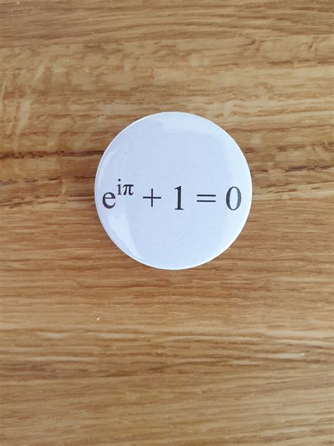 Pin Badge With Card Eulers Identity E To The I Pi Etsy