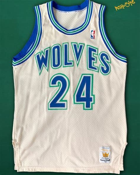 1989 1990 Sand Knit Authentic Timberwolves Jersey