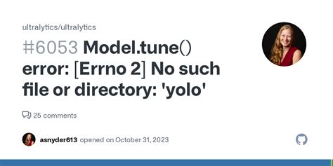 Modeltune Error Errno 2 No Such File Or Directory Yolo · Issue 6053 · Ultralytics
