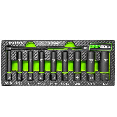 Gripedge Xas9ds 9 Piece 1 4 Drive Deep Sae Rpt Socket Extractor Set — 1sourcetool