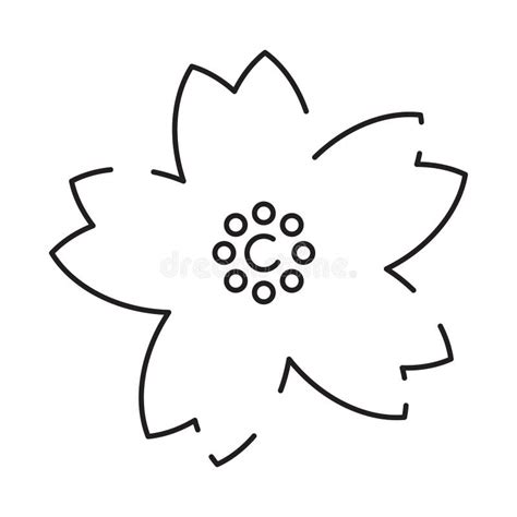 Sakura Line Icon Outline Symbol Vector Illustration Concept Sign