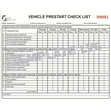 Light Vehicle Pre Start Books Custom Printed Docket Book Printers