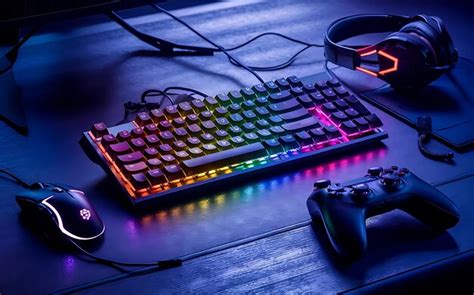 A Keyboard And Mouse Are On A Desk With A Mouse And Keyboard Premium