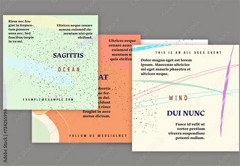 Social Media Square Post Layout Overlapping Blobs Textured With Spots