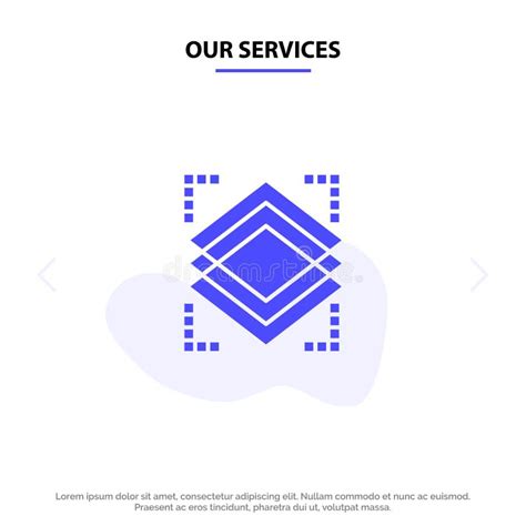 Our Services Layers Object Layer Server Solid Glyph Icon Web Card