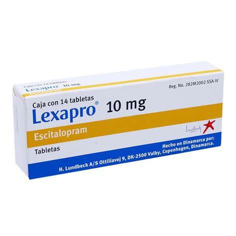 Lexapro 10mg Tab 14 Soriana