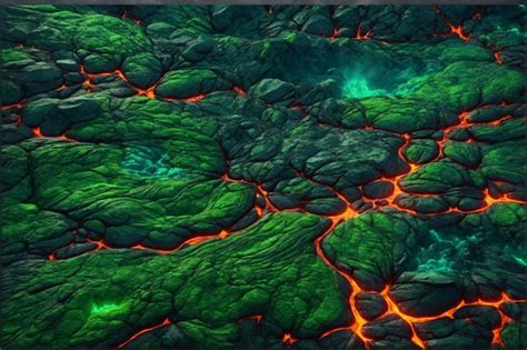 Premium Ai Image Green And Red Lava Texture Background Glowing Lava
