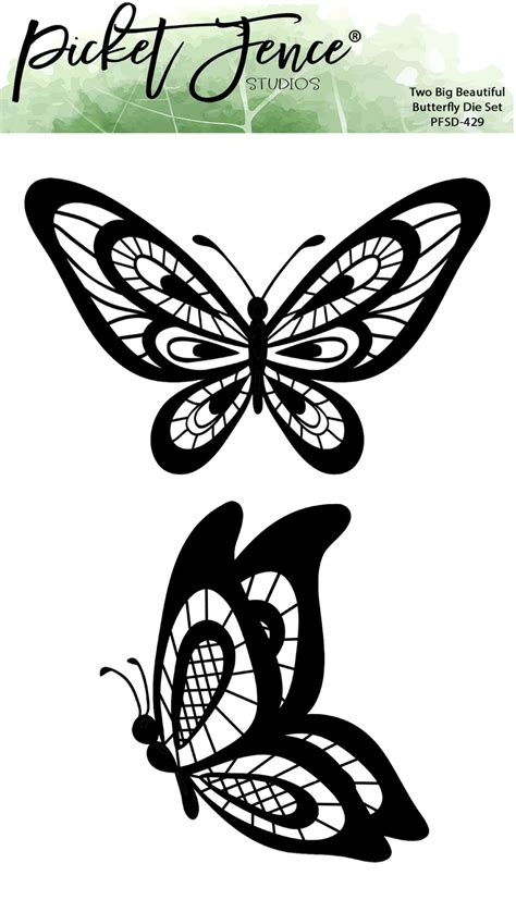 two big beautiful butterfly die set