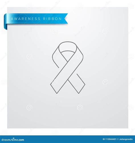 Awareness Ribbon Line Icon Stock Illustration Illustration Of Medicine 113044401