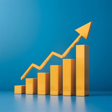 A Sleek Bar Chart Showing Rising Trend On Blue Gradient Background For Social Media Post Size