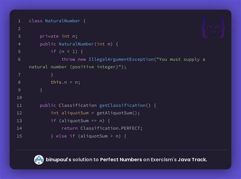 Binupauls Solution For Perfect Numbers In Java On Exercism