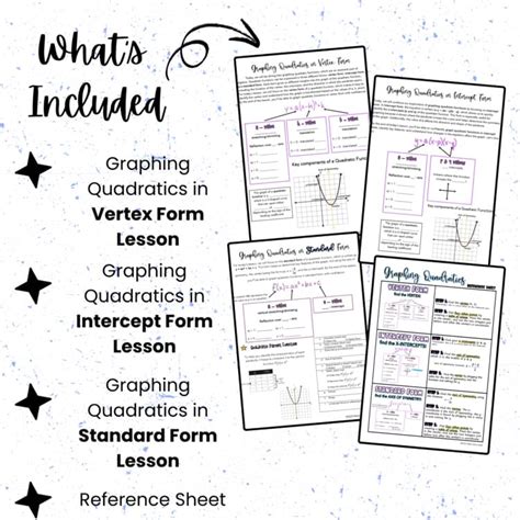 Mastering Quadratic Graphing Vertex Intercept And Standard Form Bundle