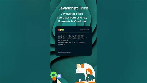 Javascript Trick 18 Calculate Sum Of Array Elements In One Line Fullstack Nation Shorts