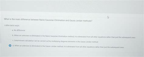 Solved What Is The Main Difference Between Naive Gaussian