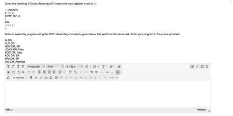 Solved Given The Following C Code Note Input Means The