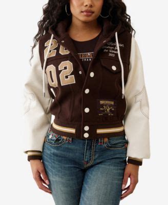 True Religion Womens Anniversary Varsity Jacket Macys