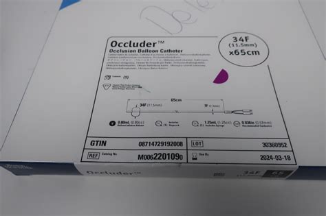 New Boston Scientific 220109 Occluder Occlusion Balloon Catheter