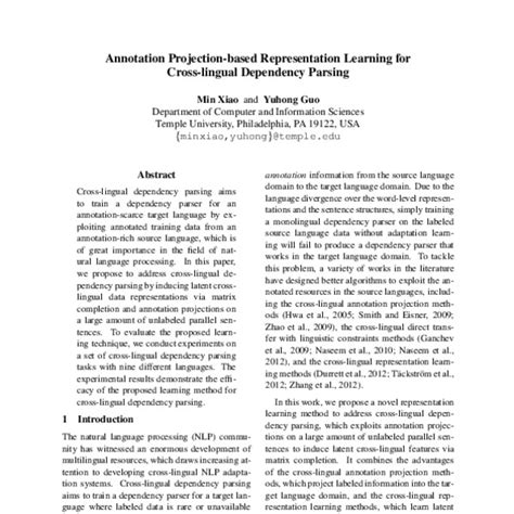 Annotation Projection Based Representation Learning For Cross Lingual