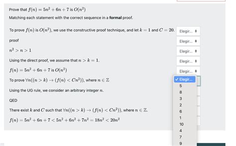 Solved Prove That Fn 5n2 6n 7 Is On Matching Each