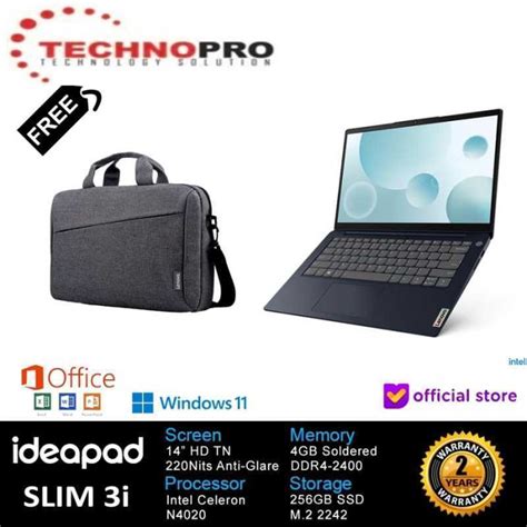 Jual LENOVO IDEAPAD SLIM 3 IP 3 14IGL05 A3ID A4ID A2ID PLATINUM N4020 Di Seller Proton