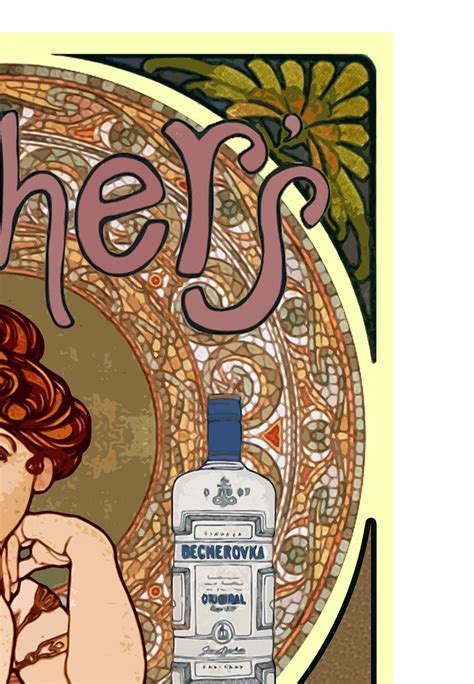 Alphonse Mucha Poster 1900 Bechers Becherovka Liqueur Advertisement