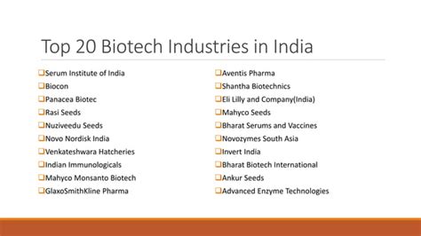 Bioprocess Technology Pptx Biotech And Biomedical Industry Industries