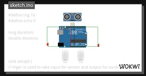 Ultrasonic Distace Sensor Wokwi Esp32 Stm32 Arduino Simulator