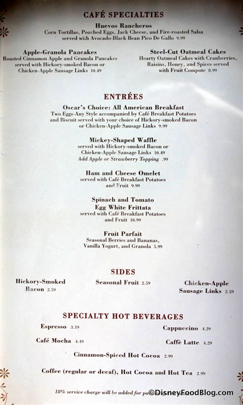 Carnation Cafe Disneyland Allergy Menu At Mike Friddle Blog