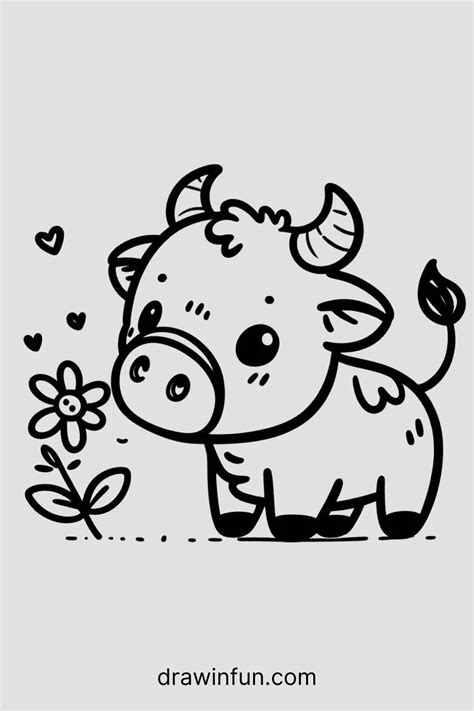 🐂 38 Easy Cute Bull Drawing Ideas Draw In Fun