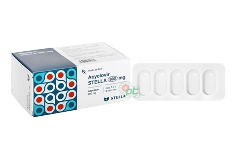 Thuốc Acyclovir Stella 800mg điều Trị Nhiễm Herpes Simplex Hộp 10 Vỉ X