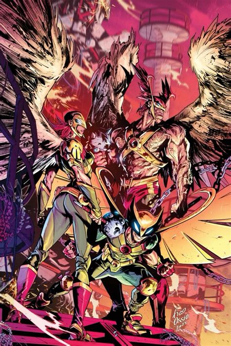 Hawkman Hawkgirl And Hawkkid Dc Comics Art Comic Illustration Comic Art