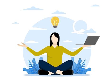 Ilustración vectorial de la meditación para calmar la mente para ...