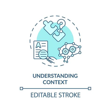 D Editable Blue Understanding Context Icon Monochromatic Isolated Vector Thin Line