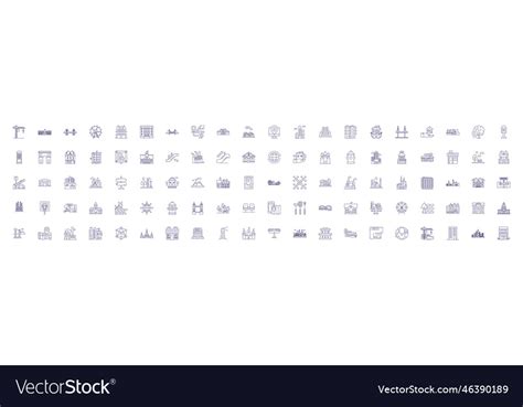 Geospatial Mapping Line Icons Signs Set Design Vector Image