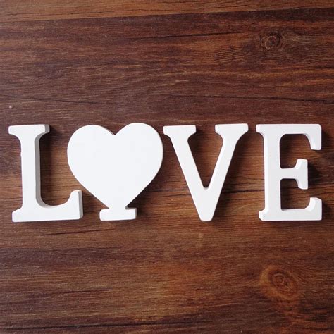 1 Набор любовь белые деревянные буквы Английский алфавит слово отдельно стоящее для