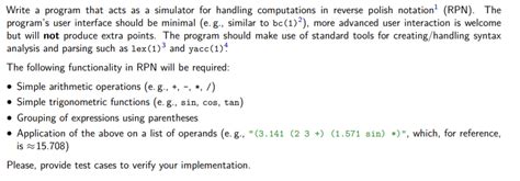 Solved Write A Program That Acts As A Simulator For Handling Chegg Com