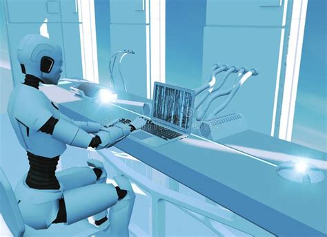 Robot Typing Computer Keyboard Stock Illustrations 1879 Robot Typing Computer Keyboard Stock