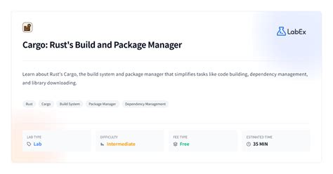 rust cargo build system and package manager labex