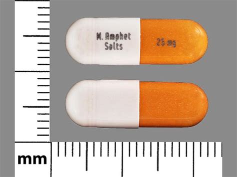 M Amphet Salts 25 Mg Pill Orange And White Capsuleoblong Pill Identifier