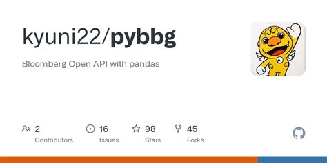 GitHub Kyuni Pybbg Bloomberg Open API With Pandas