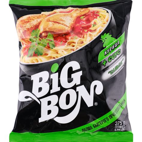 Лапша «Big Bon» курица + соус сальса 75 г купить с доставкой, цены в ...
