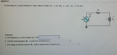 solved for the series r−l circuit indicated in figure where