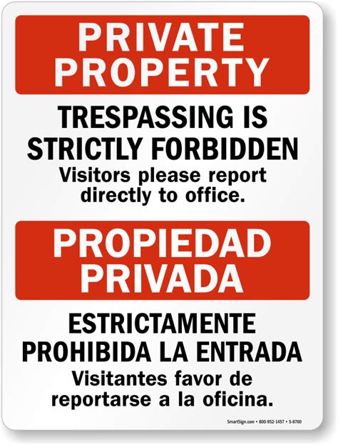 Bilingual No Trespassing Signs
