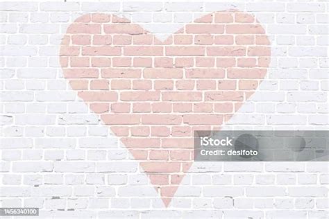 현대 흰색 벽돌 패턴 벽 질감 그런 지 벡터 배경 크리스마스 벡터 일러스트 레이 션 희미한 퇴색 한 붉은 색 하트 낙서 벽에 낙서 벽에 대한 스톡 벡터 아트 및 기타 이미지
