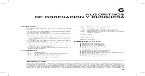 Algoritmos De OrdenaciÓn Y BÚsqueda 168 Algoritmos Y Estructuras De Datos Los Elementos